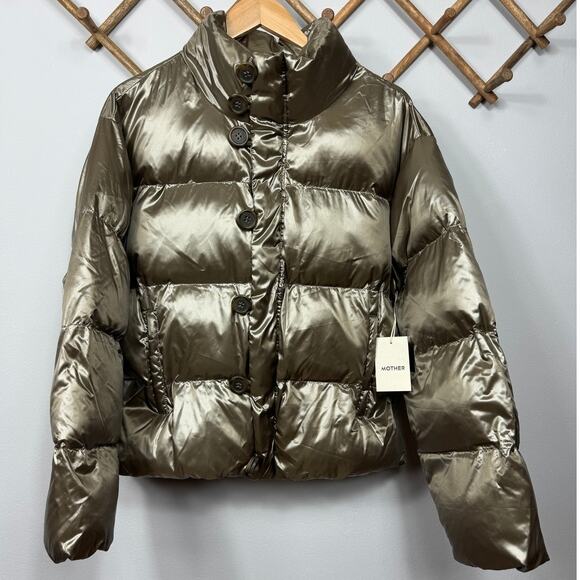 MOTHER | Jackets & Coats | New Mother The Buttoned Up Metallic Puffer ...